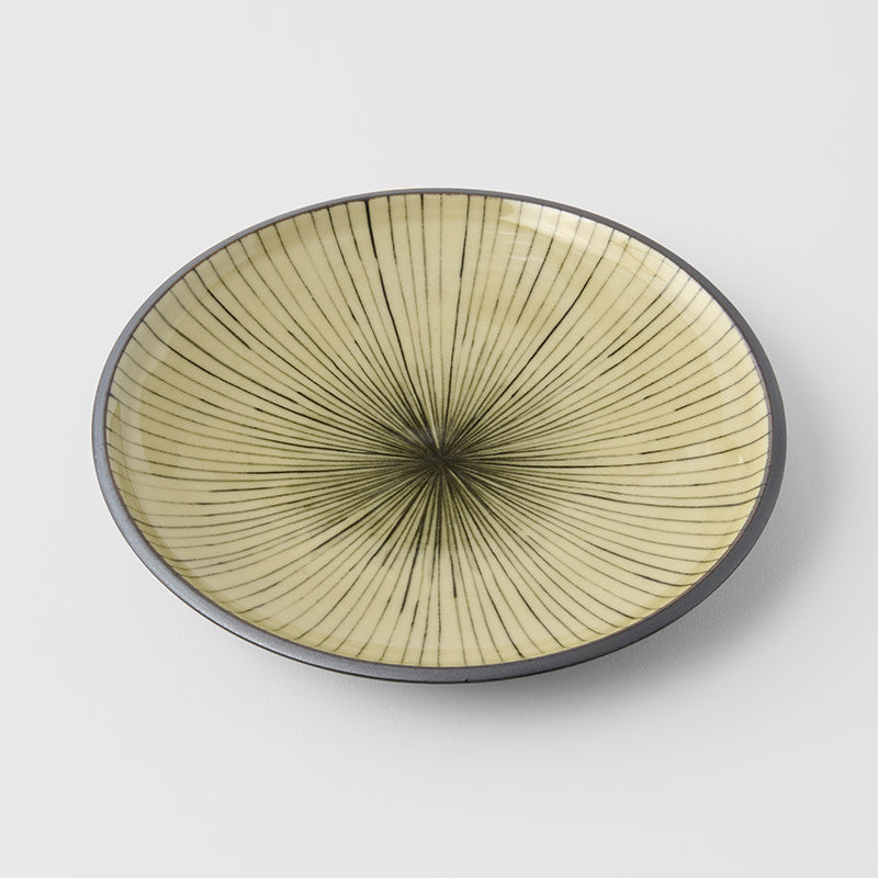 Tapas Plate 17cm Green Converging Line Glaze |Made in Japan |BEON