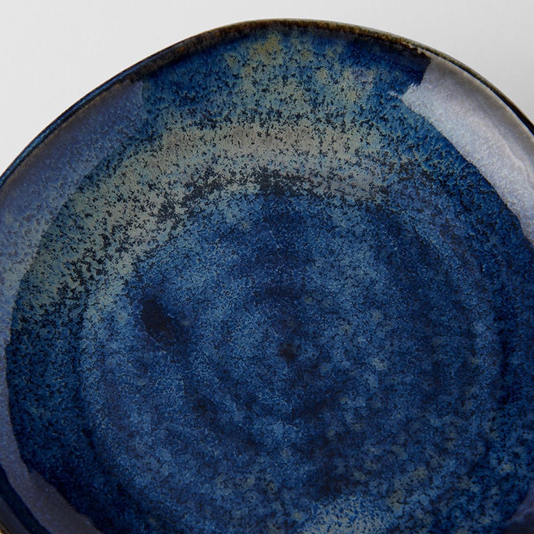 Organic Tapas Plate 16.5cm / Indigo Blue Glaze |Made in Japan |BEON