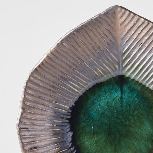 Midori Green Glaze Medium Plate Leaf Shapre 16cm-Made in Japan |Made in ...