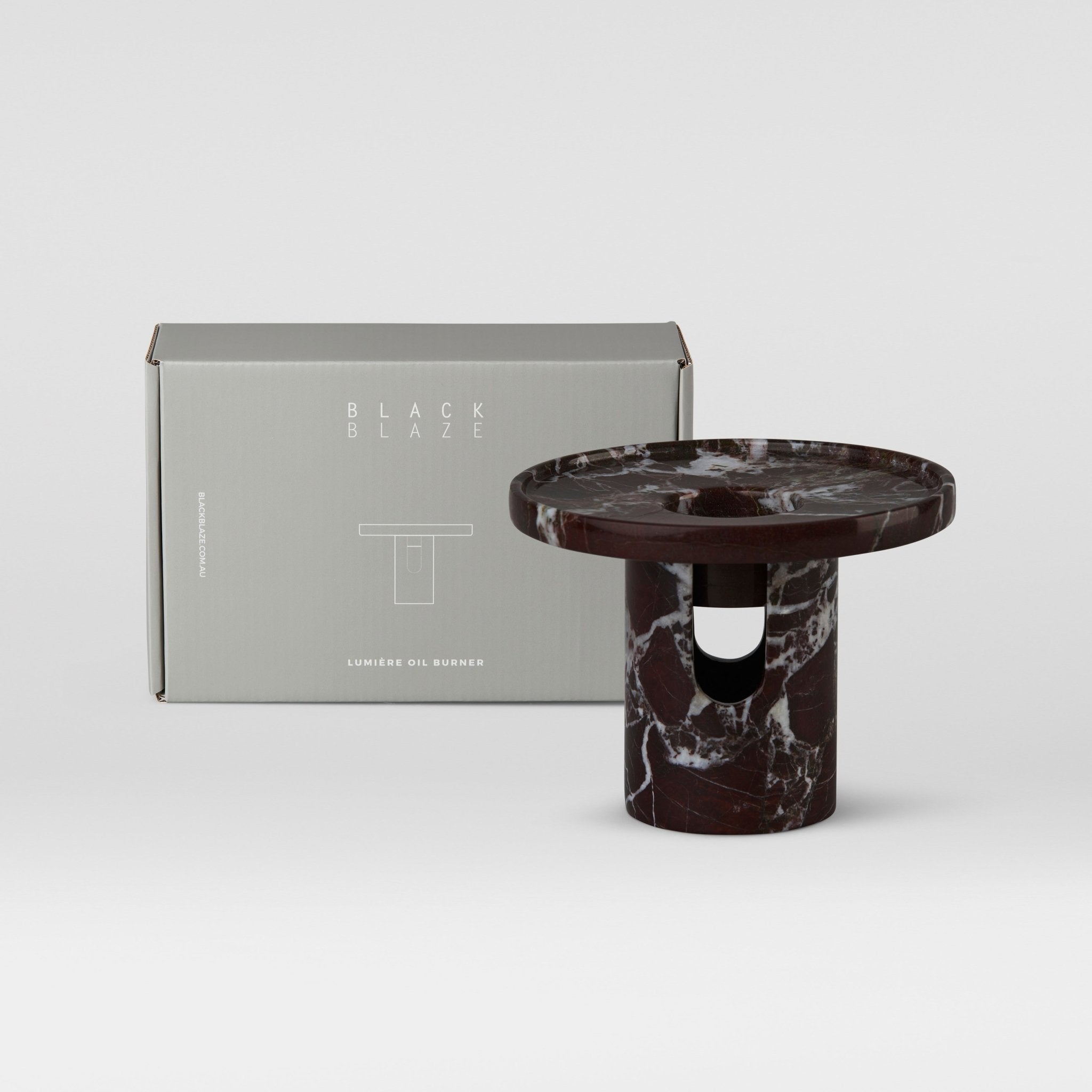 Lumière Oil Burner - Burgundy Marble |BLACK BLAZE |BEON